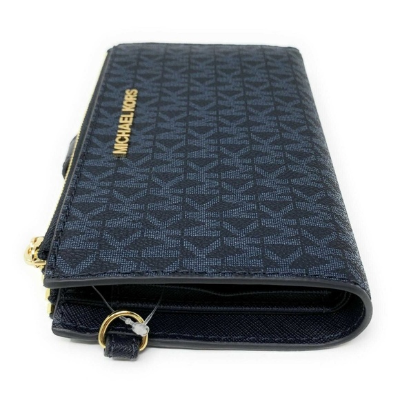 Michael Kors | Bags | Michael Kors Mk Jet Set Travel Double Zip Wallet ...